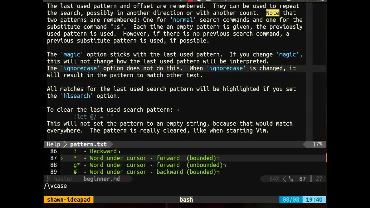 Vim Training Class 1 Basic Motions And Commands Youtube