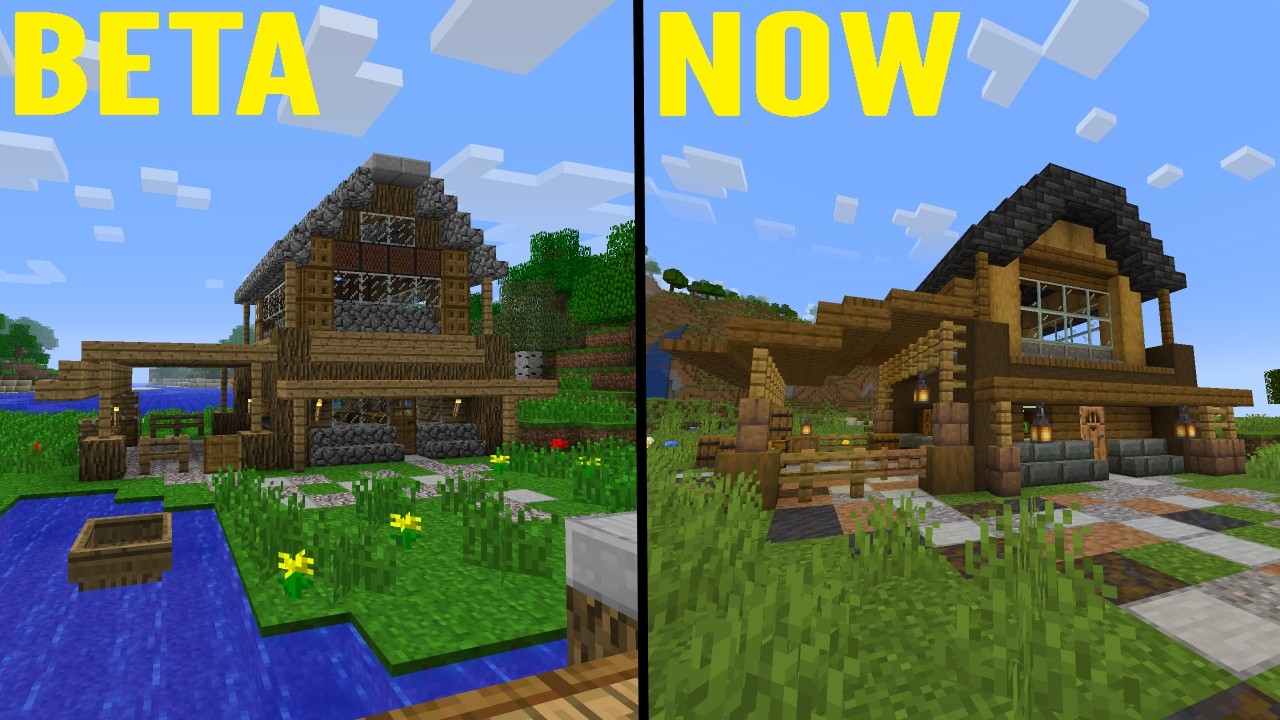 Building The Same Minecraft House In Beta And Now Youtube