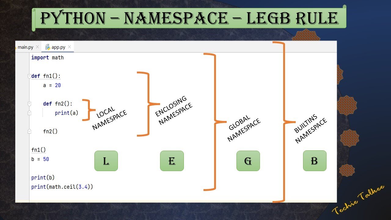 Difference Between Scope And Namespace In Python Legb Rule Youtube