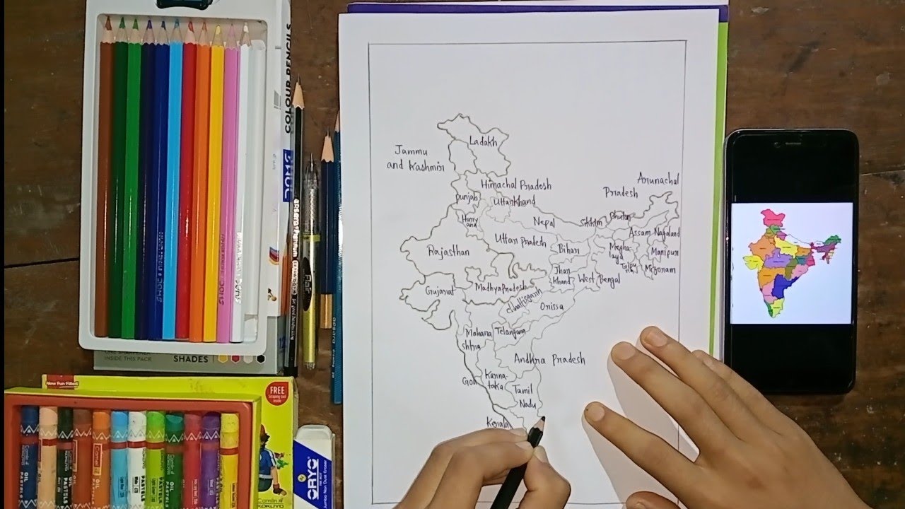 How To Draw India Map Easily Youtube