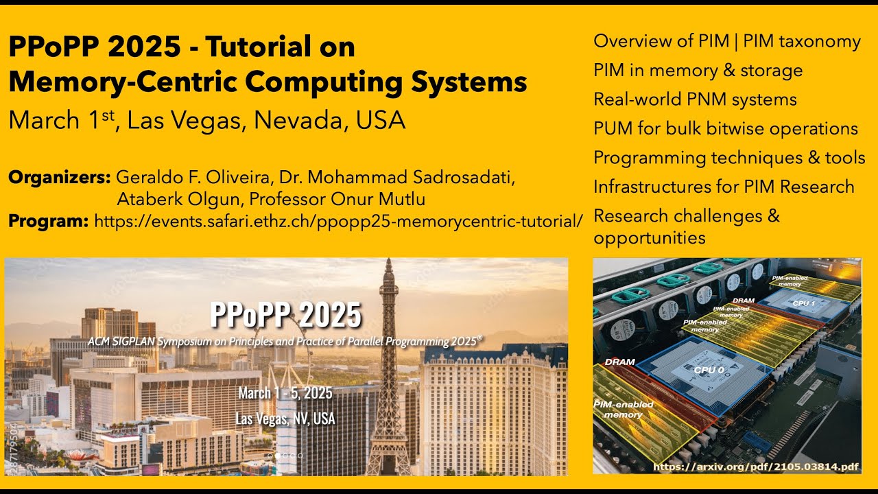 Ppopp Hpca 2025 Tutorial Memory Centric Computing Systems Youtube