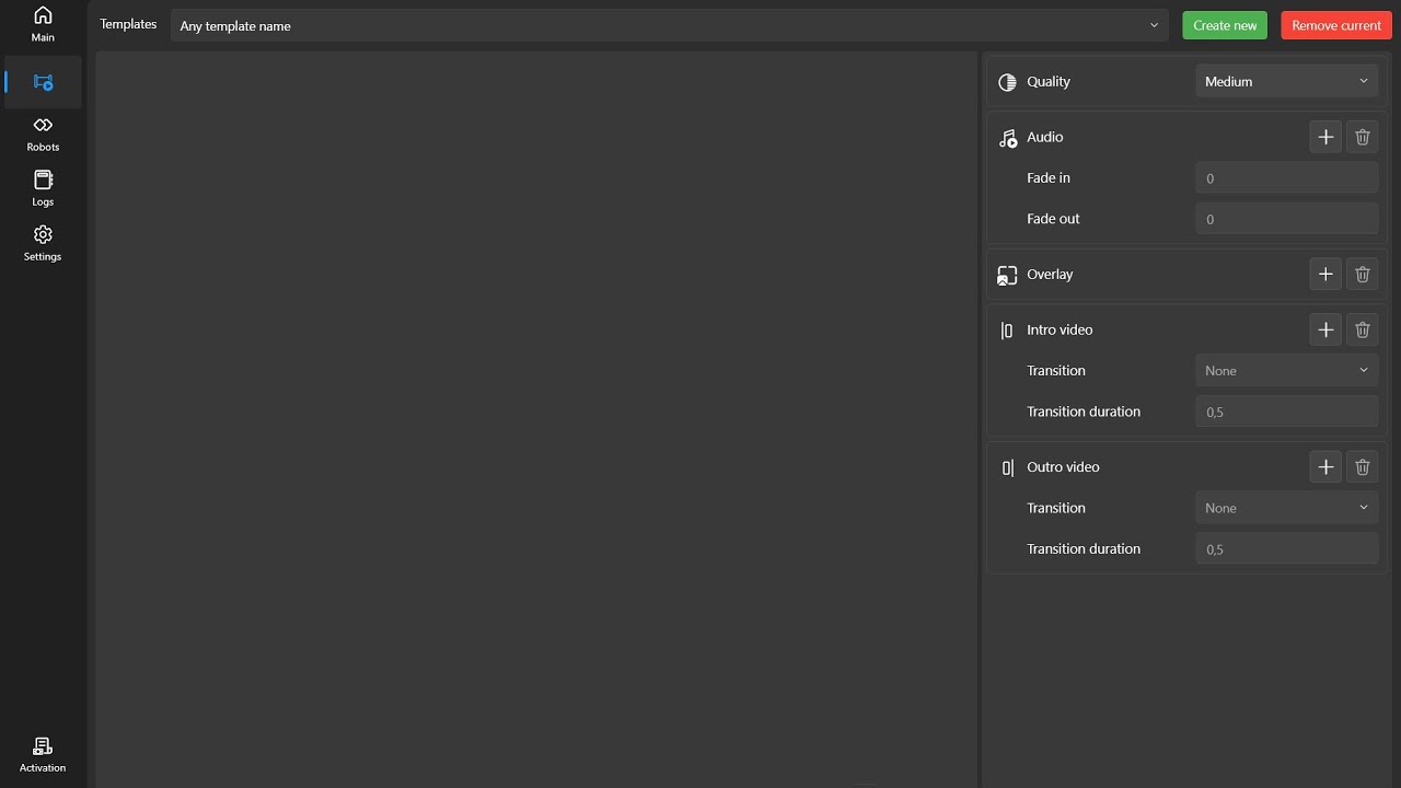 Template Settings Youtube