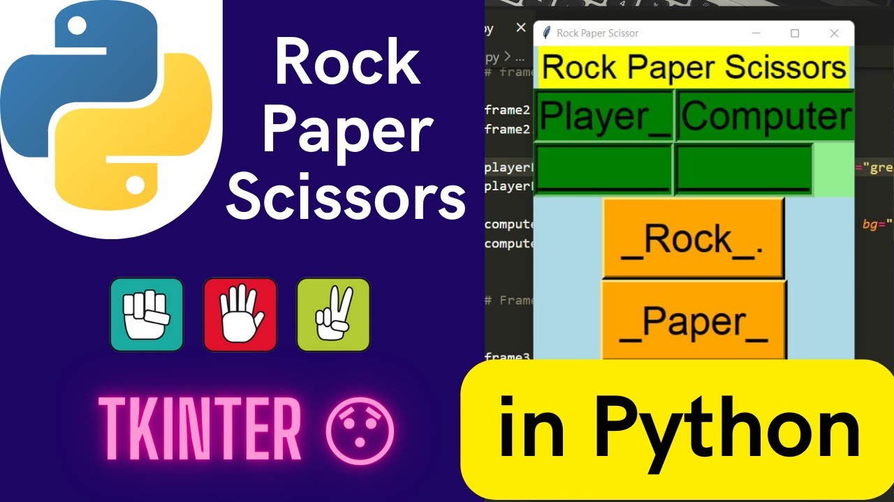 Python Tkinter Rock Paper Scissors Game Python Project For Beginners