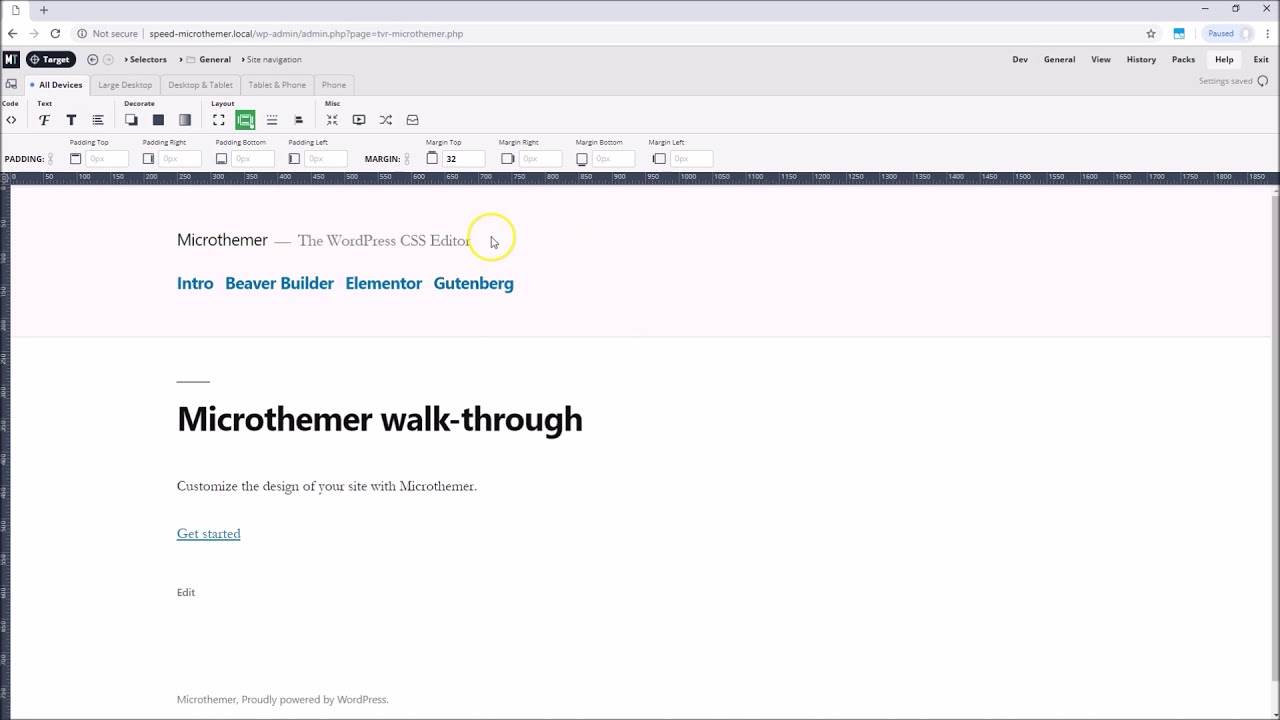V5 Microthemer Quick Start Video Youtube