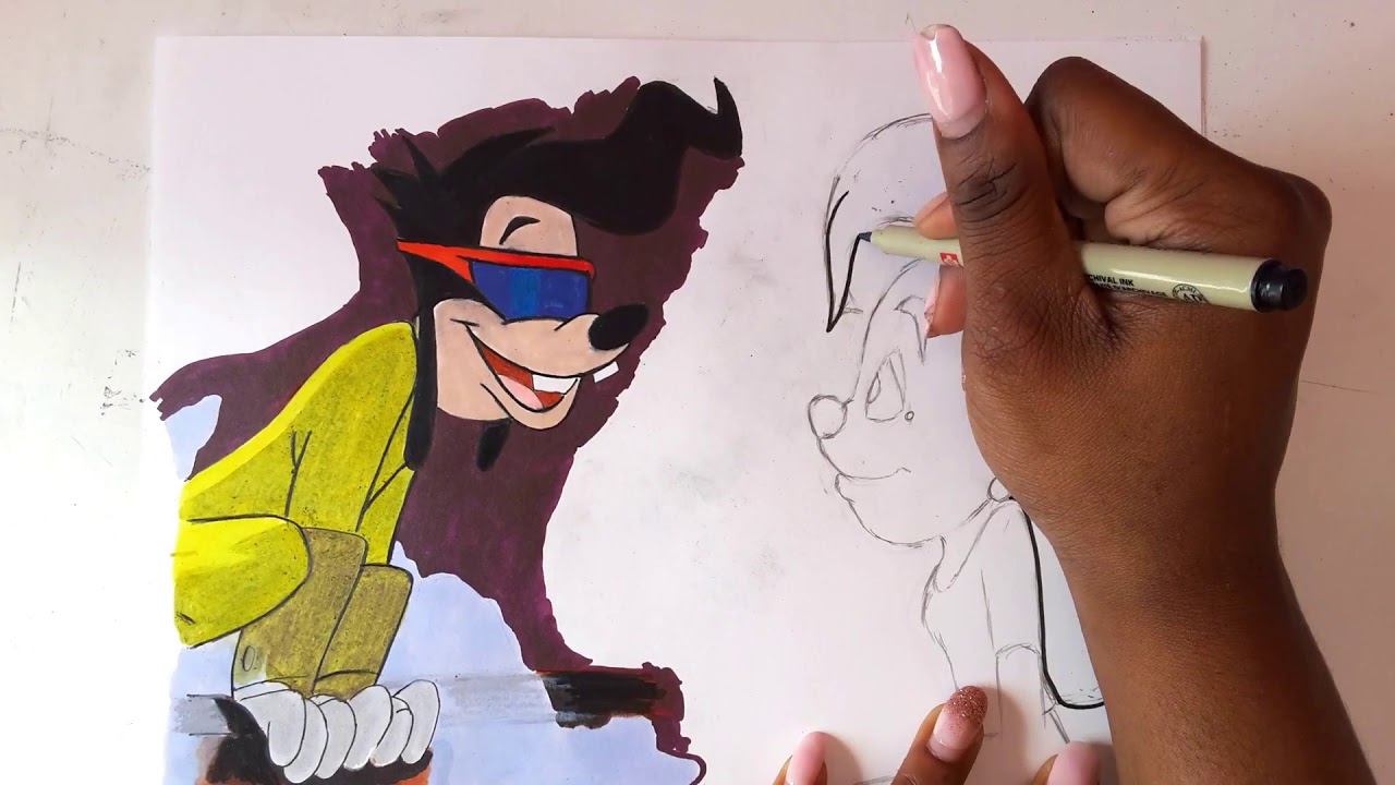 Drawing Max And Roxanne A Goofy Movie Youtube