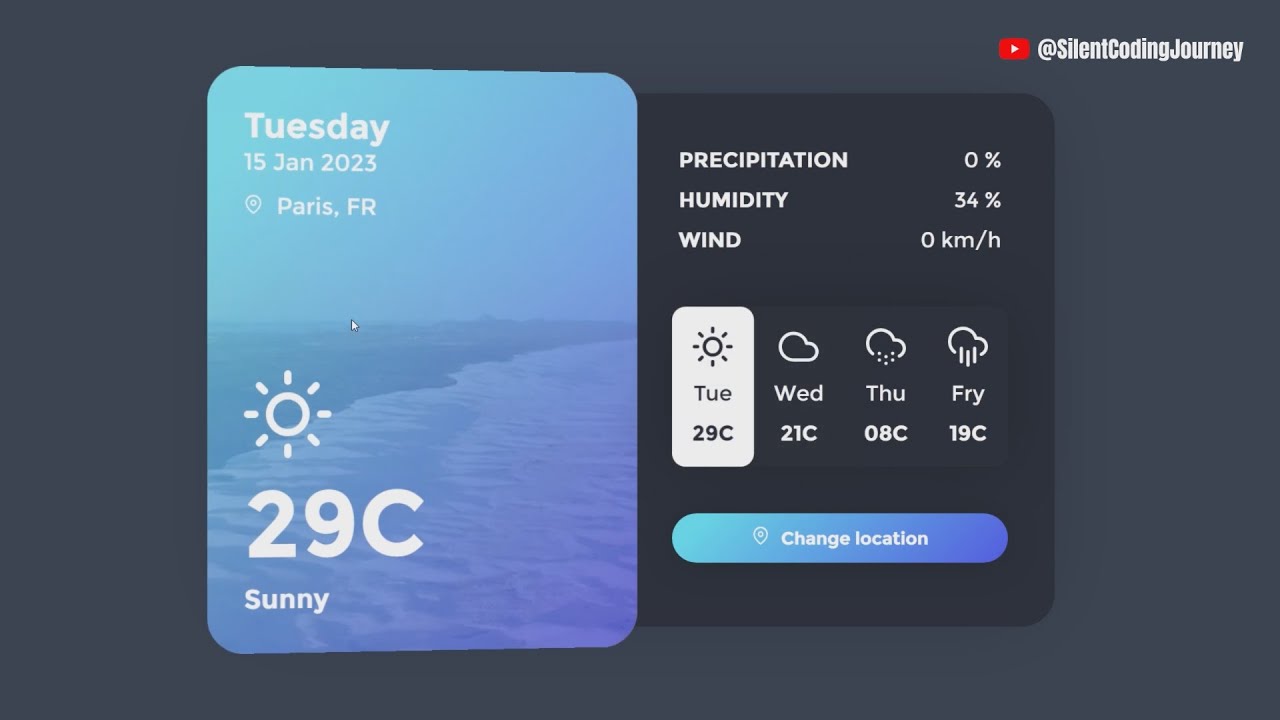 How To Create Simple Weather App Using Html Css Youtube