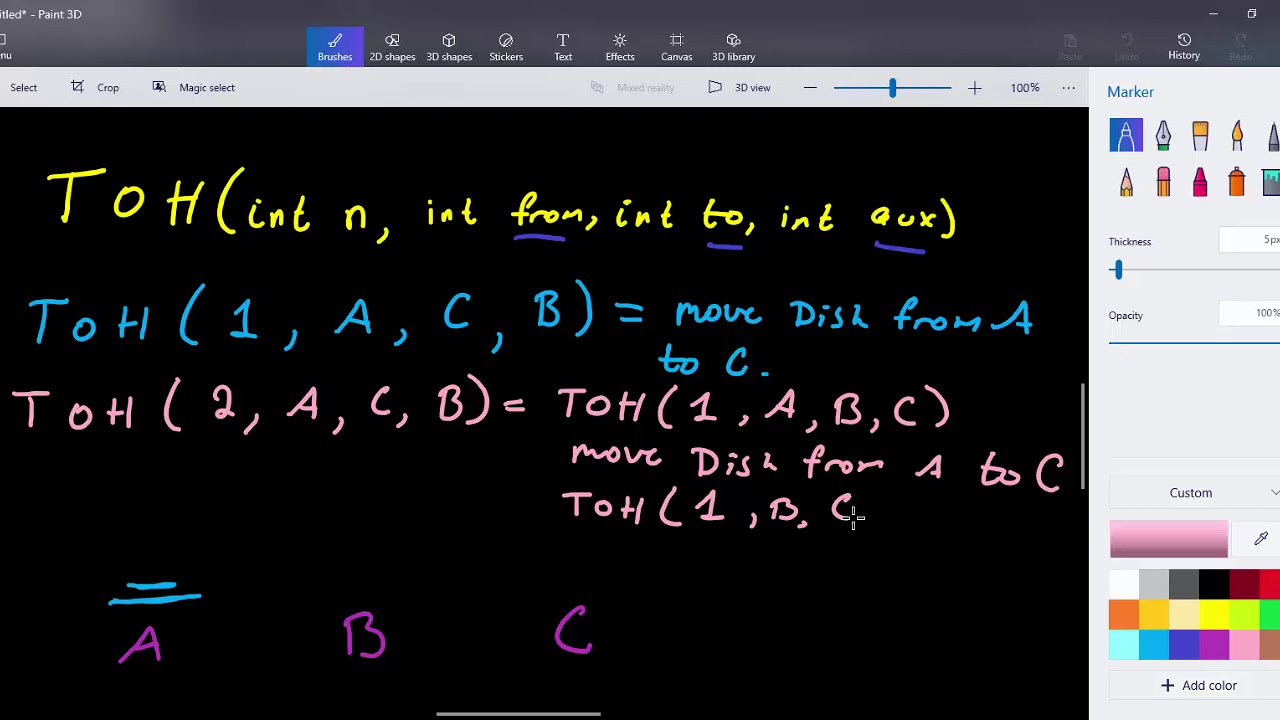 Tower Of Hanoi Recursive Youtube
