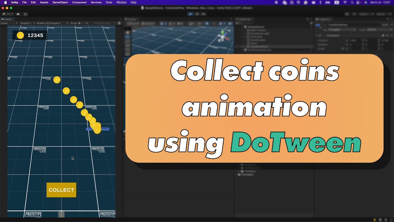 Unity Ui Collect Coins Animation Using Dotween Youtube