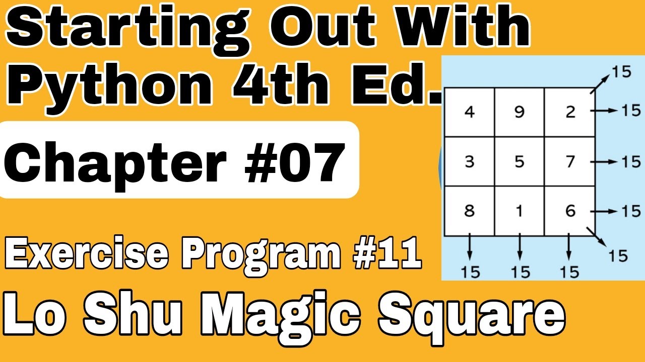 Starting Out With Python Chapter 7 Exercise Program 11 Lo Shu Magic