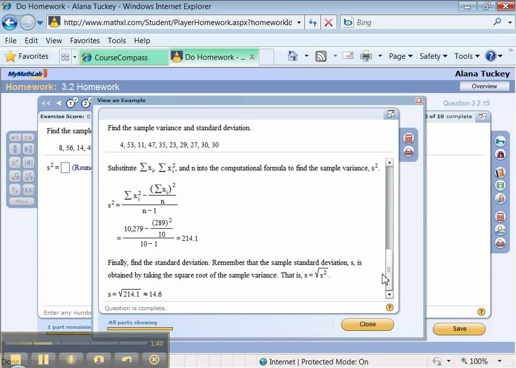 Mymathlab Overview Part 2 Of 3 Math 133 Online Students Youtube