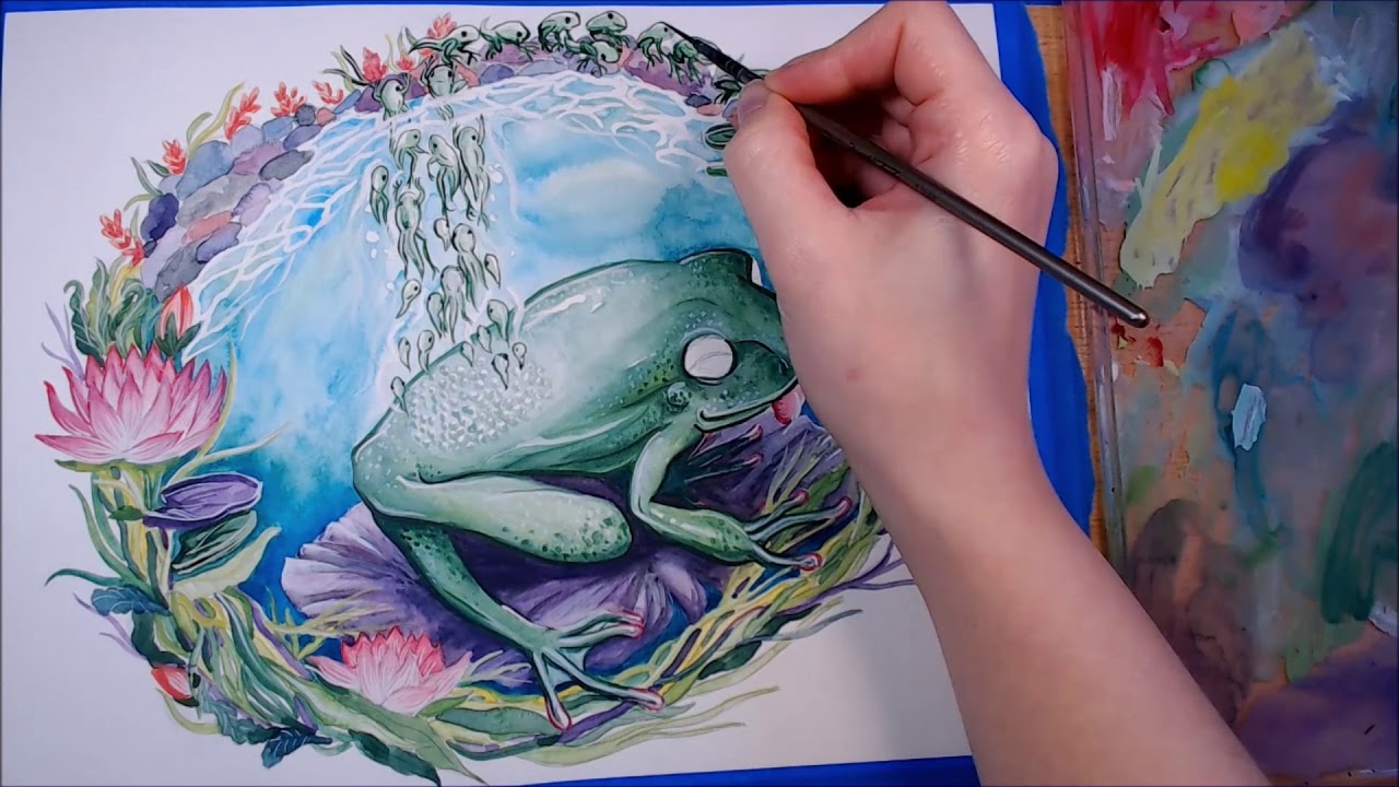 How To Paint A Watercolor Frog Tutorial Step By Step Youtube