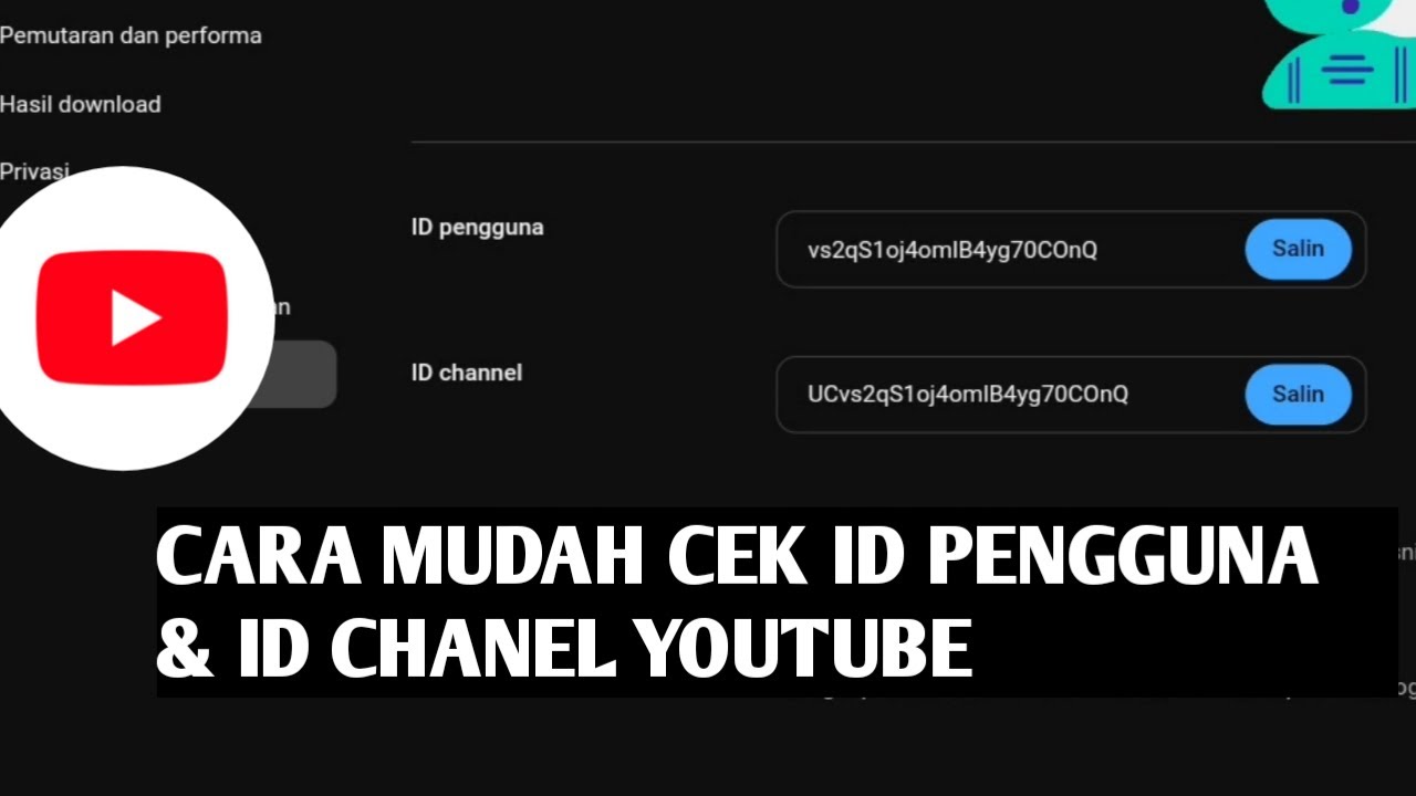Cara Melihat Id Pengguna Id Chanel Youtube Di Hp Terbaru Youtube