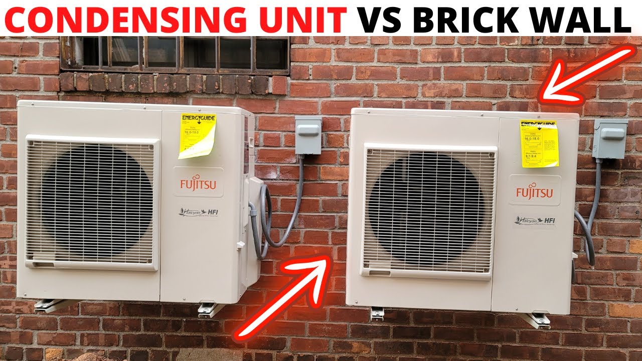 Hvac Installation Mounting A Mini Split Condensing Unit On A Brick