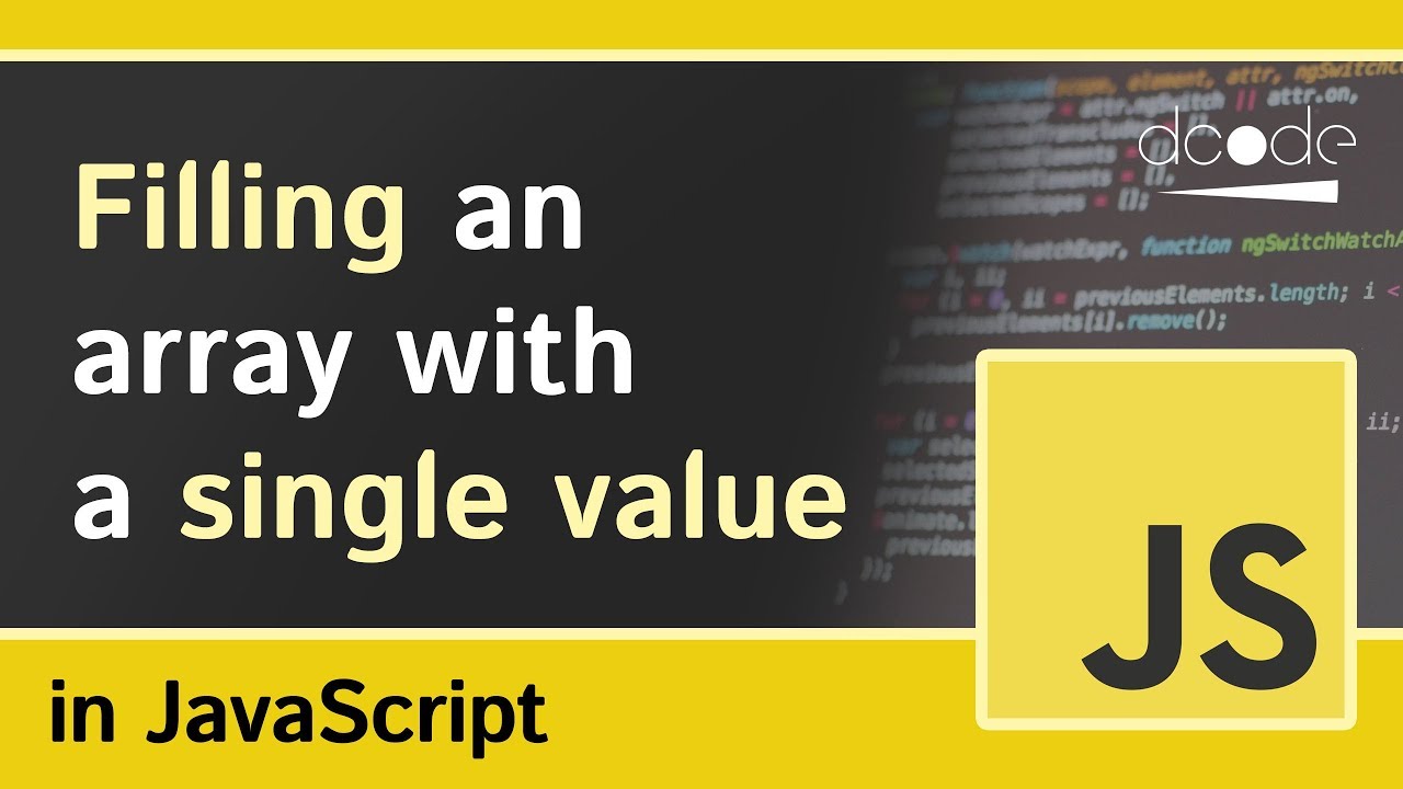 Array Fill Method In Javascript Array Prototype Fill Youtube