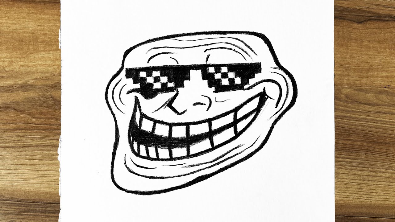 How To Draw Troll Face Original Troll Face Step By Step Youtube