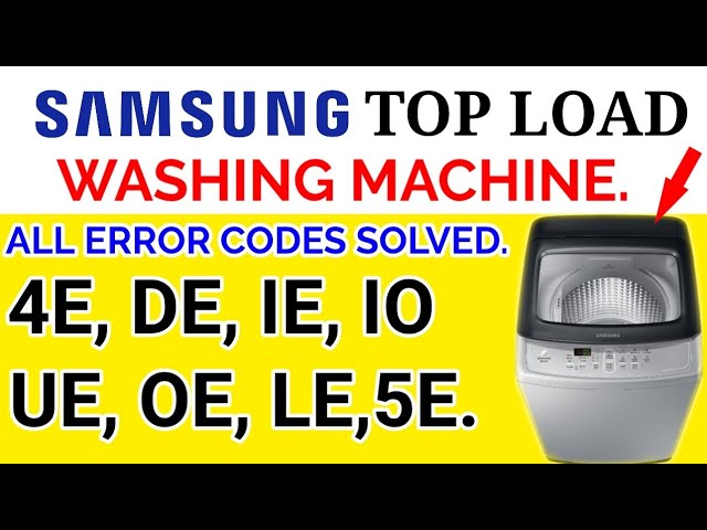 Samsung Washing Machine Error Codes What Do They Mean In 40 Off