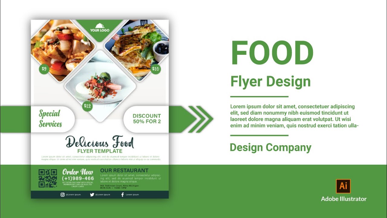 Flyer Design Illustrator Restaurant Flyer Design Food Flyer Design