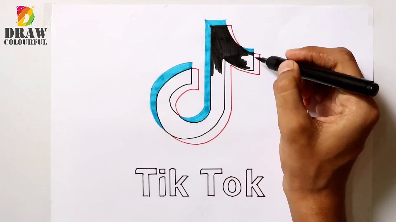 How To Draw Tik Tok Tik Tok Logo Drawing Step By Step Deliverybutton