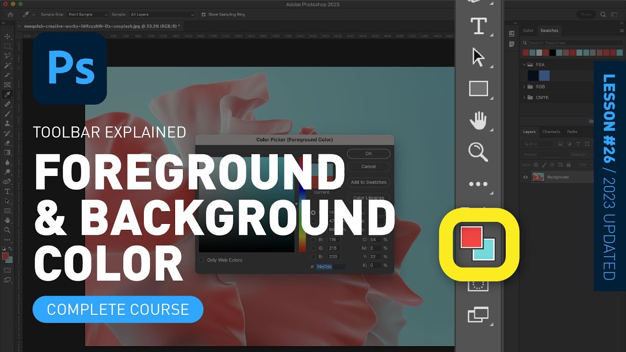 Foreground Color Background Color Toolbar Explained Demonstrated