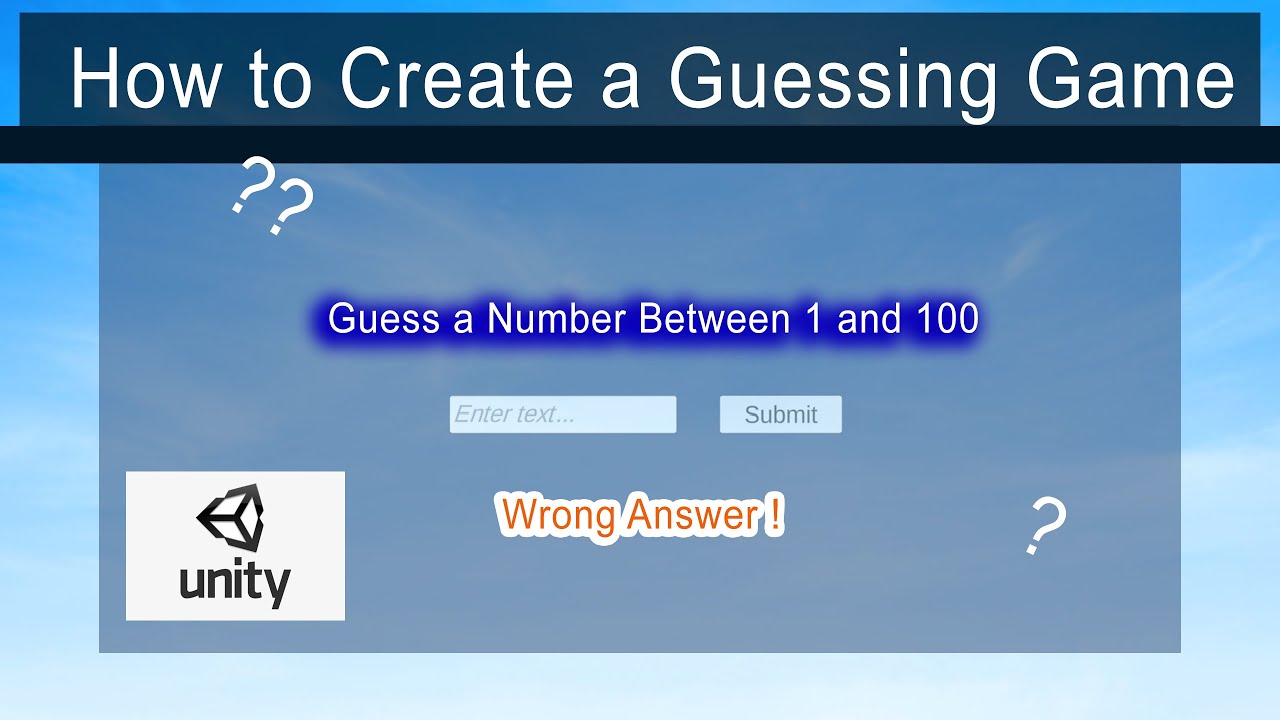 Create Guessing Game Unity Tutorial Youtube