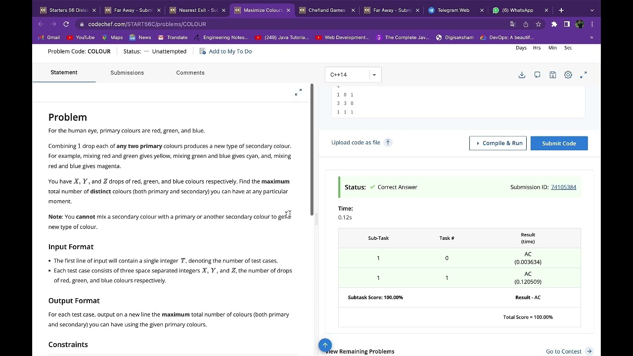 Codechef Maximize Color Solution Youtube