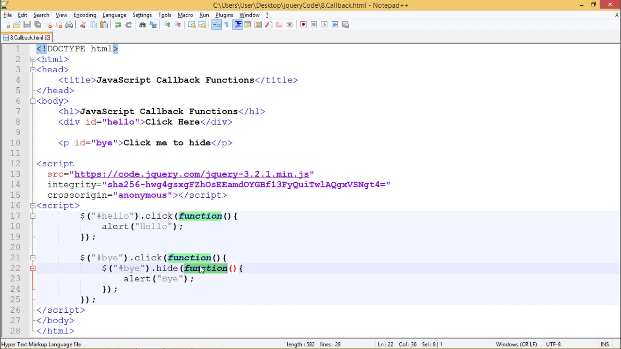 Jquery Javascript Callbacks Functions Youtube