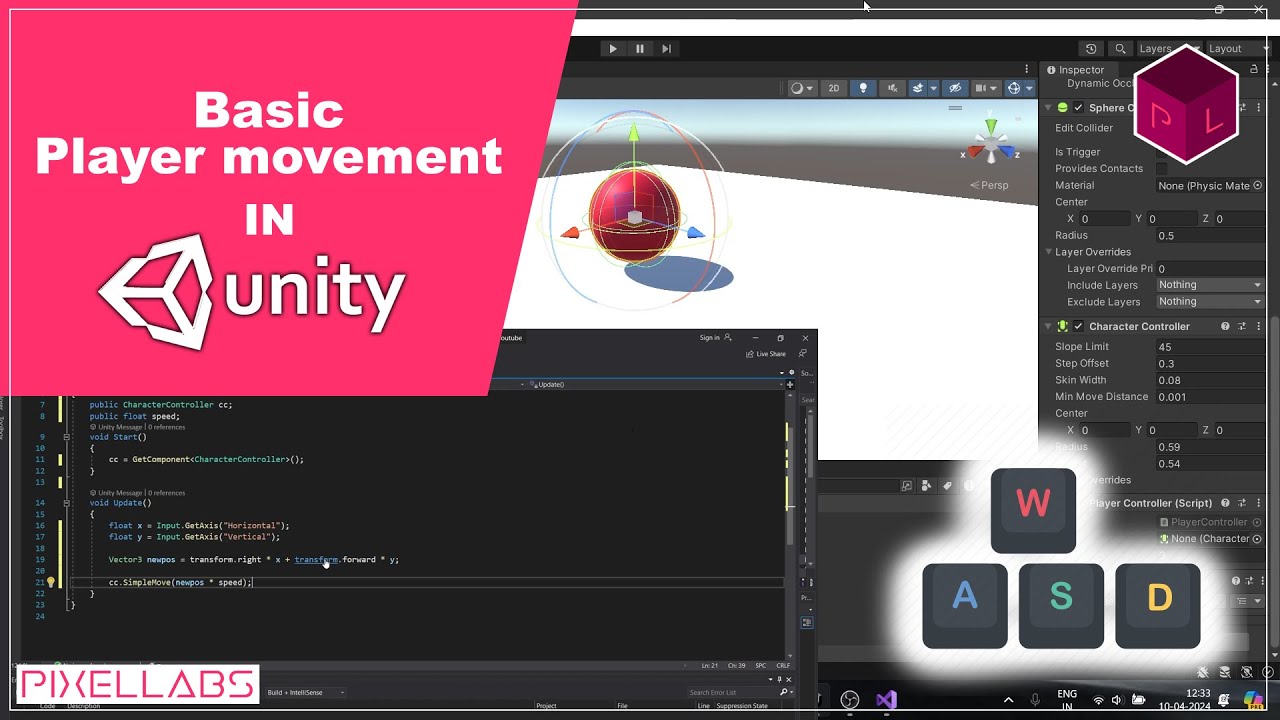 Basic Player Movement In Unity Tutorial Player Movement Using