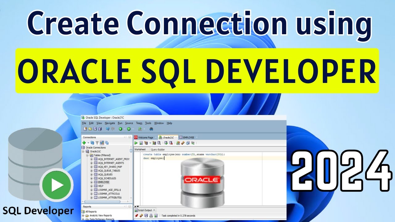 How To Create Database Connection Using Oracle Sql Developer 2024