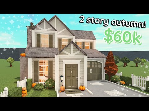 60k Bloxburg Autumn Roleplay House Build 2 Story Tutorial Youtube