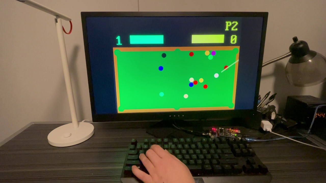 Uiuc Ece 385 Final Project Demo The Pool Game Youtube