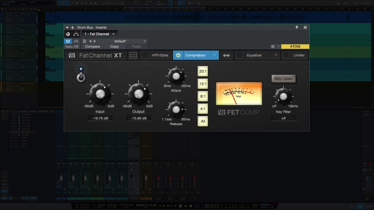 How To Use The Key Filter On The Fat Channel Xt In Presonus Studio One