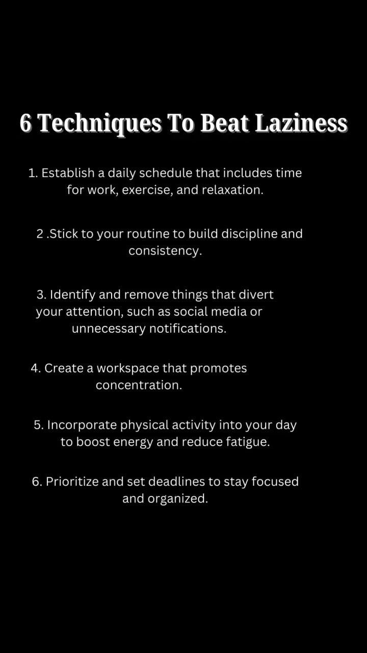 6 Techniques To Beat Laziness Youtube