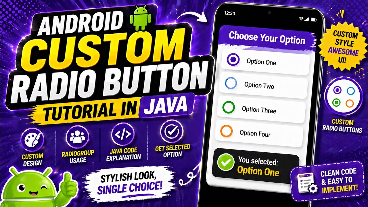 Android Custom Radio Button Tutorial In Java Youtube