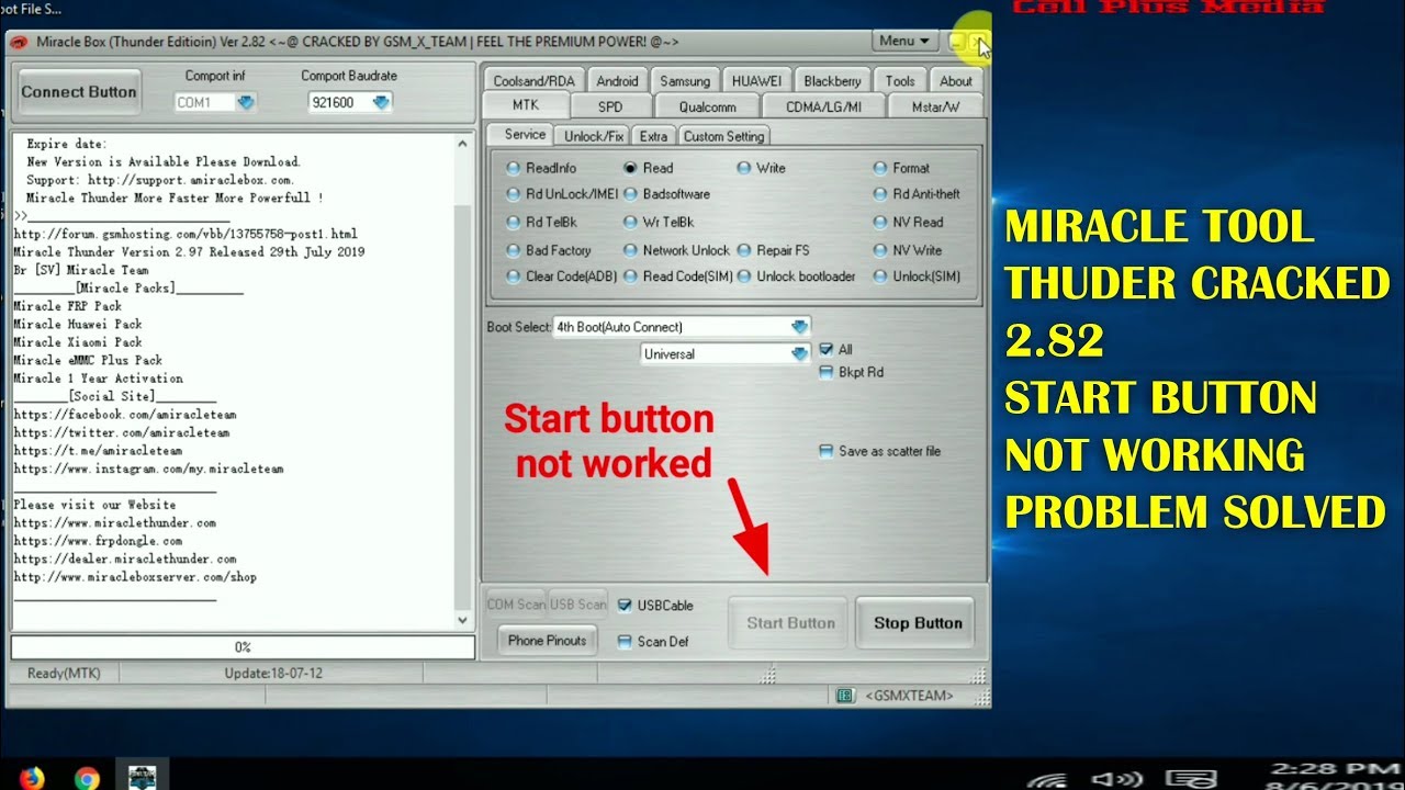 Miracle Box Thunder 2 82 Start Button Not Working Solution Youtube
