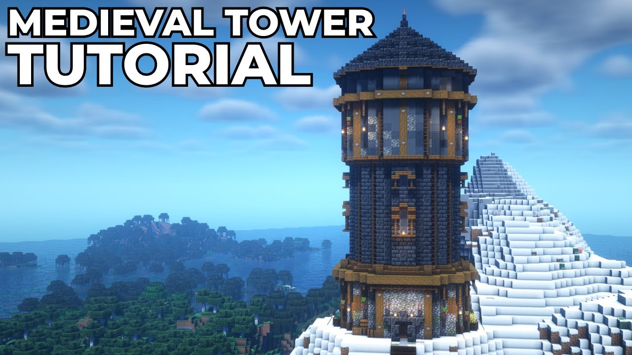 Minecraft How To Build A Medieval Tower Youtube