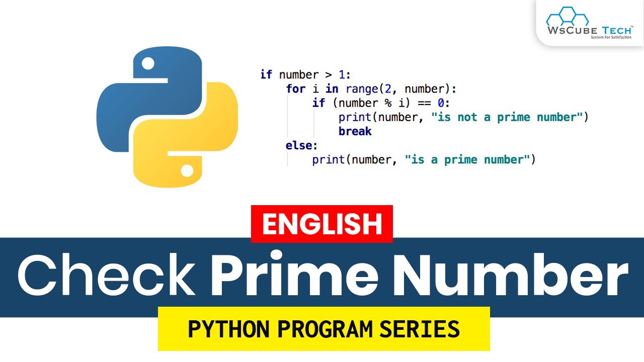 Check Prime Number Using Python Program English Youtube