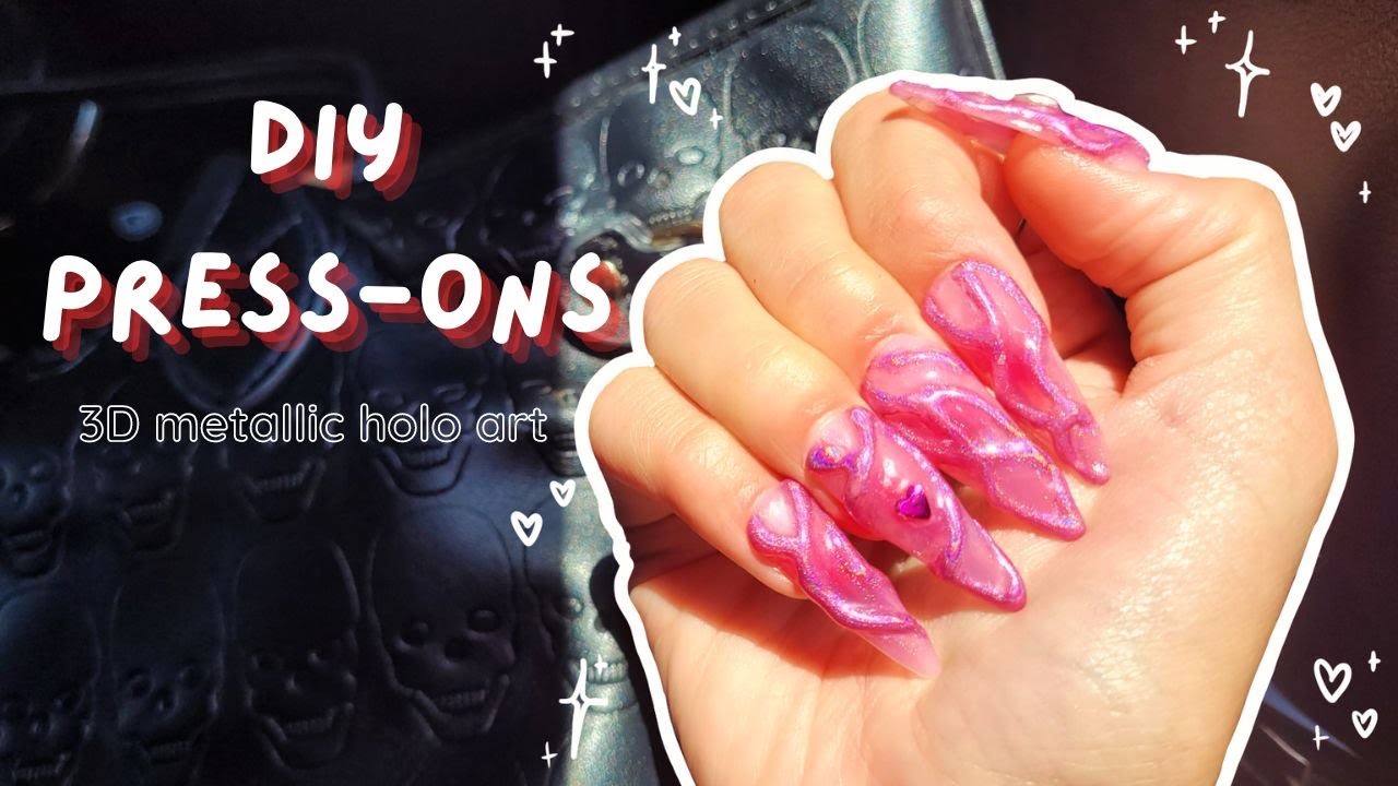 Diy Press On Nails 3d Metallic And Holographic Nail Art рџњ пёџ Youtube