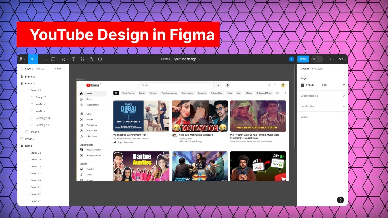 Creating Youtube Homepage Design In Figma Ui Ux Design Tutorial Youtube