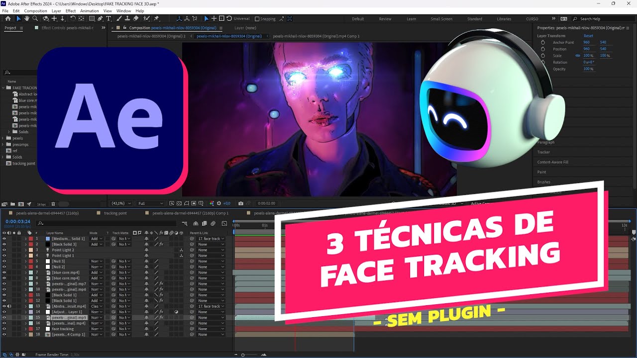 Como Fazer Face Tracking No After Effects Tutorial 3 Técnicas Youtube