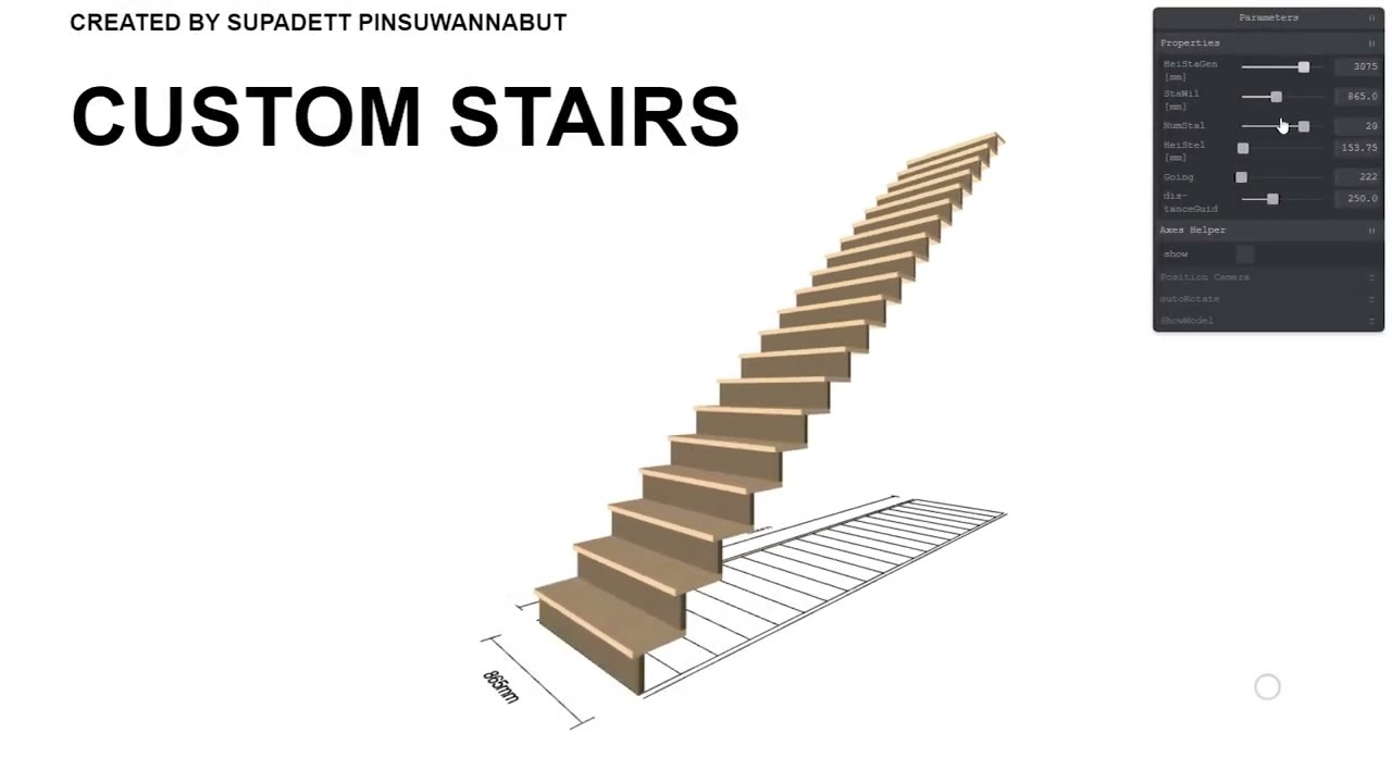 Three Js Javascript 3d Stair Custom Showcase Youtube