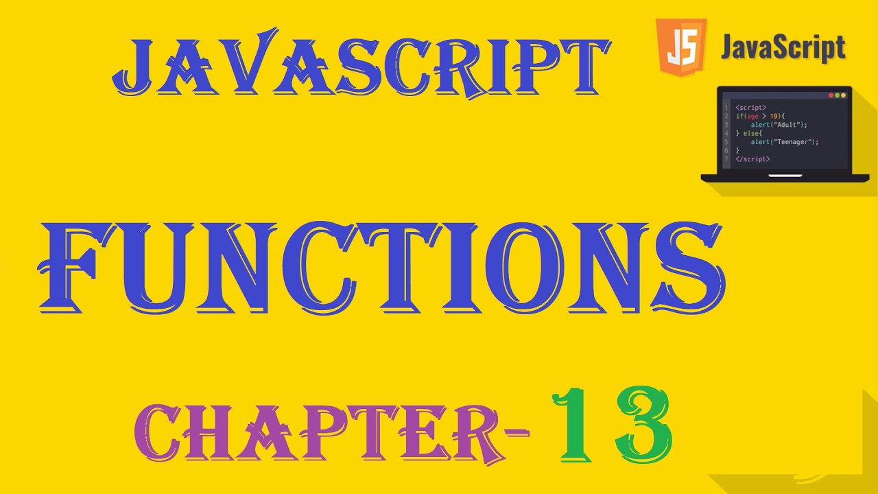 Functions Javascript Tutorial W3schools Chapter 13 English Youtube