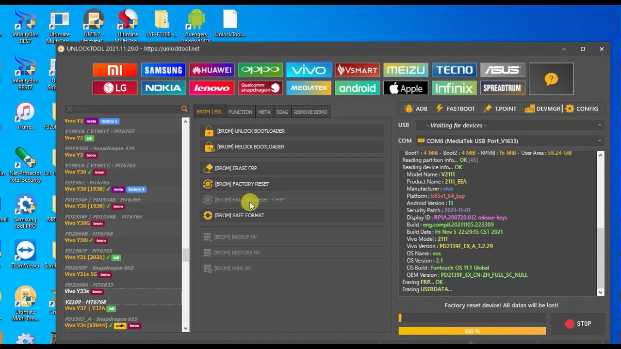 Vivo Y33s Pin Pattern Frp Reset Done By Unlock Tool Youtube