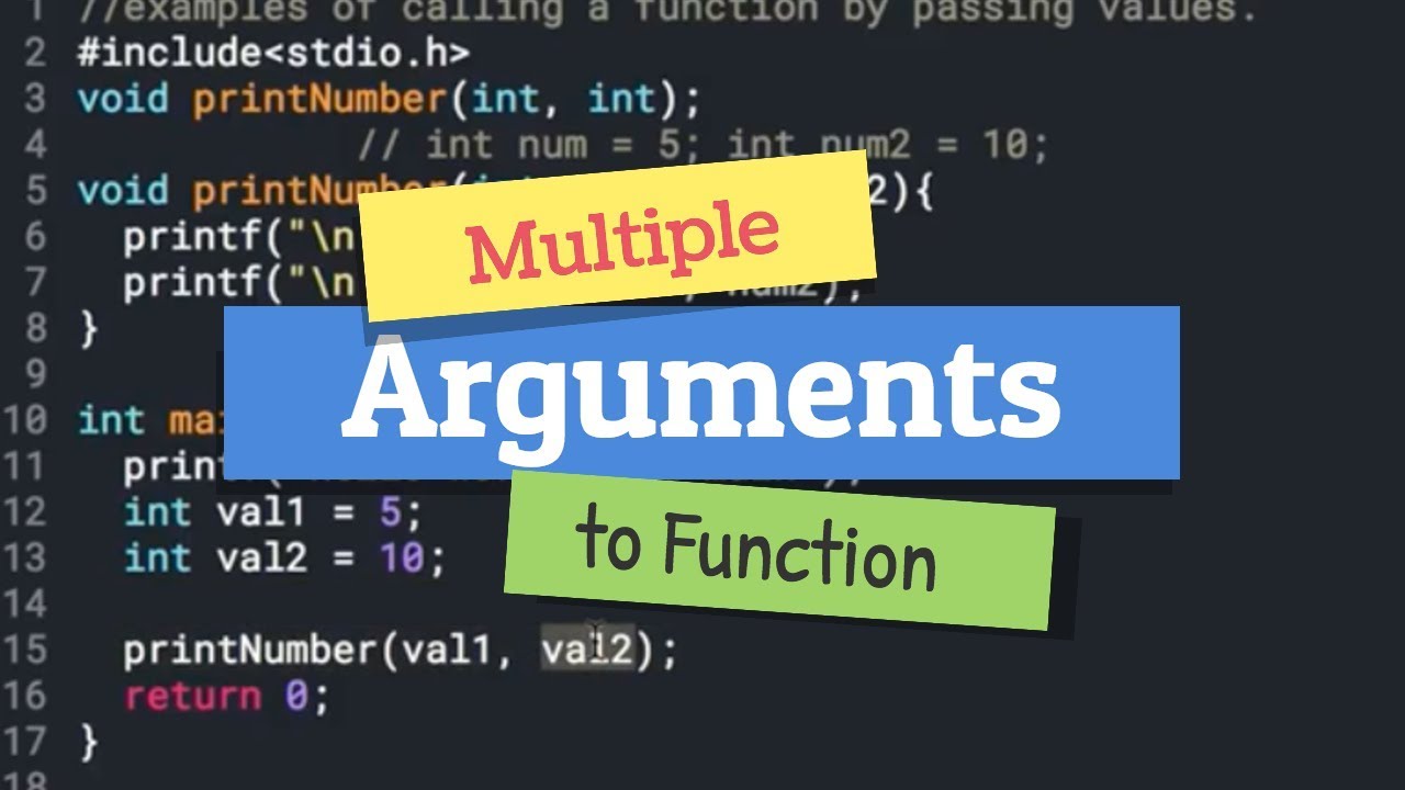 Passing Multiple Arguments To Function Youtube