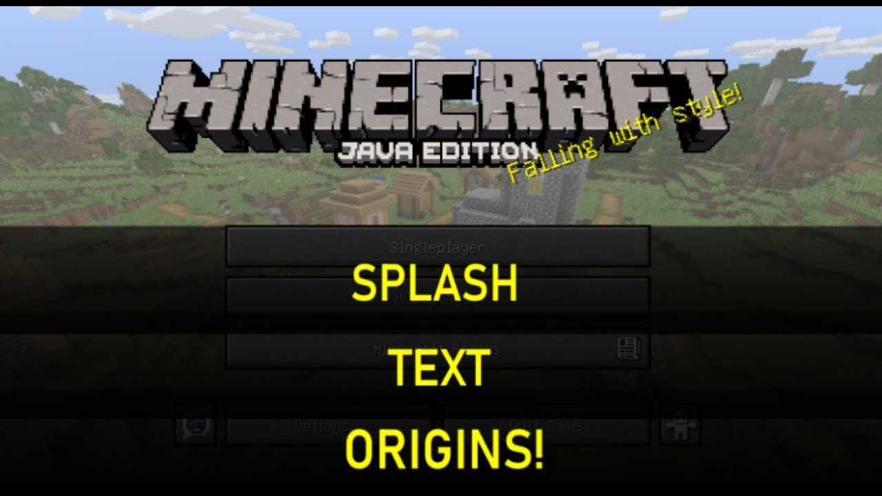 Minecraft Splash Text Origins Youtube