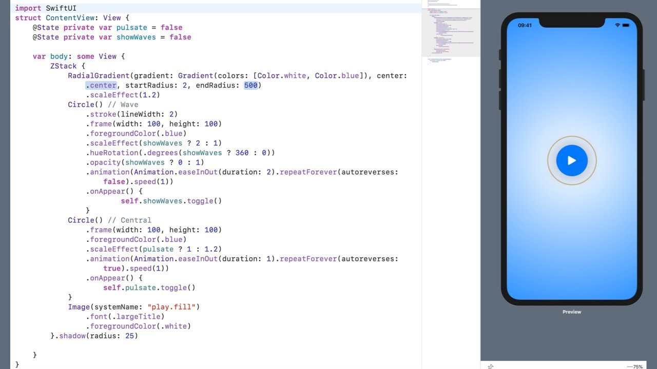 Swiftui Pulsating Play Button Animation Youtube