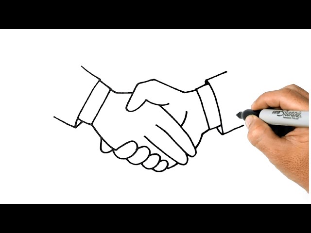 Simple Handshake Drawing