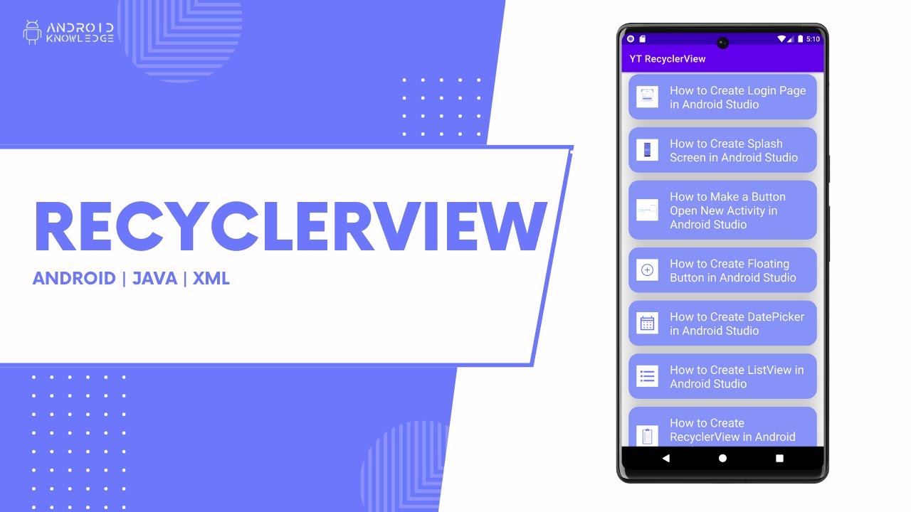Android Studio Recyclerview Tutorial Java Android Recyclerview Studio