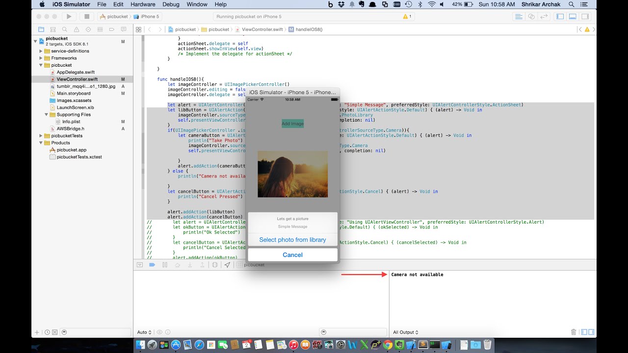 Uiactionsheet And Uiimagepickercontroller Tutorial Youtube