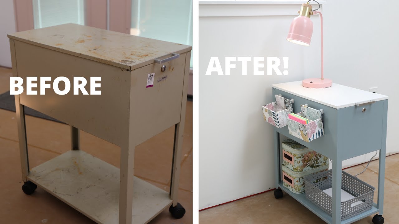 Before And After Thrifted File Cabinet Makeover From Savers Thrift