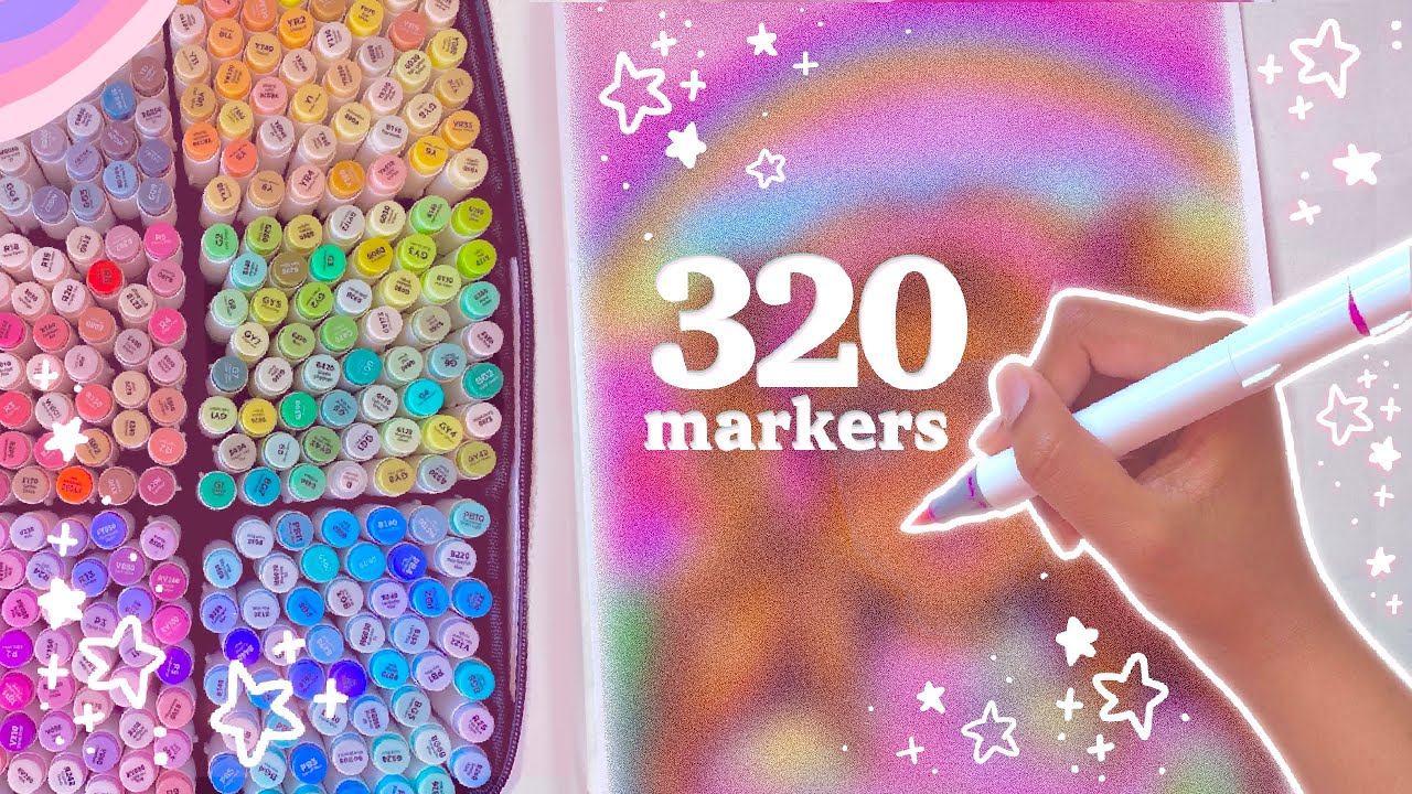 Drawing With All 300 Ohuhu Markers 笙 Youtube